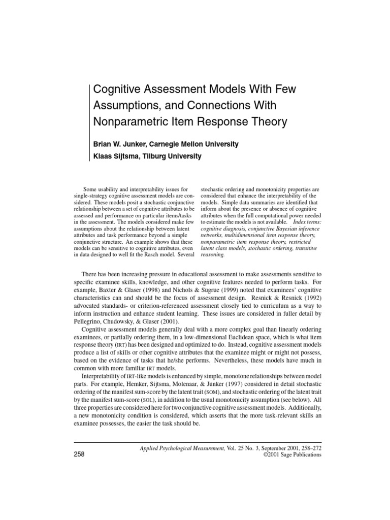 Alternatives to Welib in Cognitive Assessment | PDF | Statistical ...