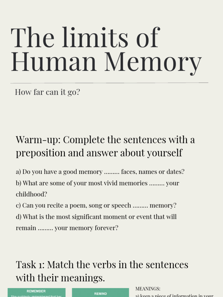 Exploring Human Memory Limits | PDF | Memory | Linguistics