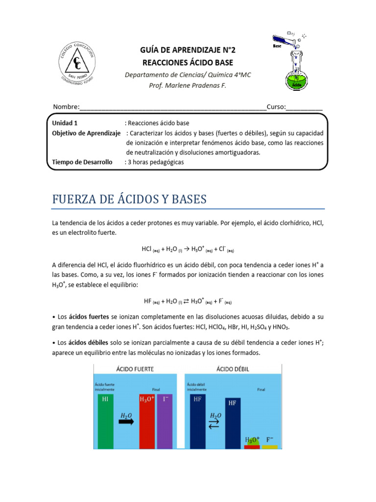 Características de Ácidos y Bases | PDF | Ácido | Solución tampón