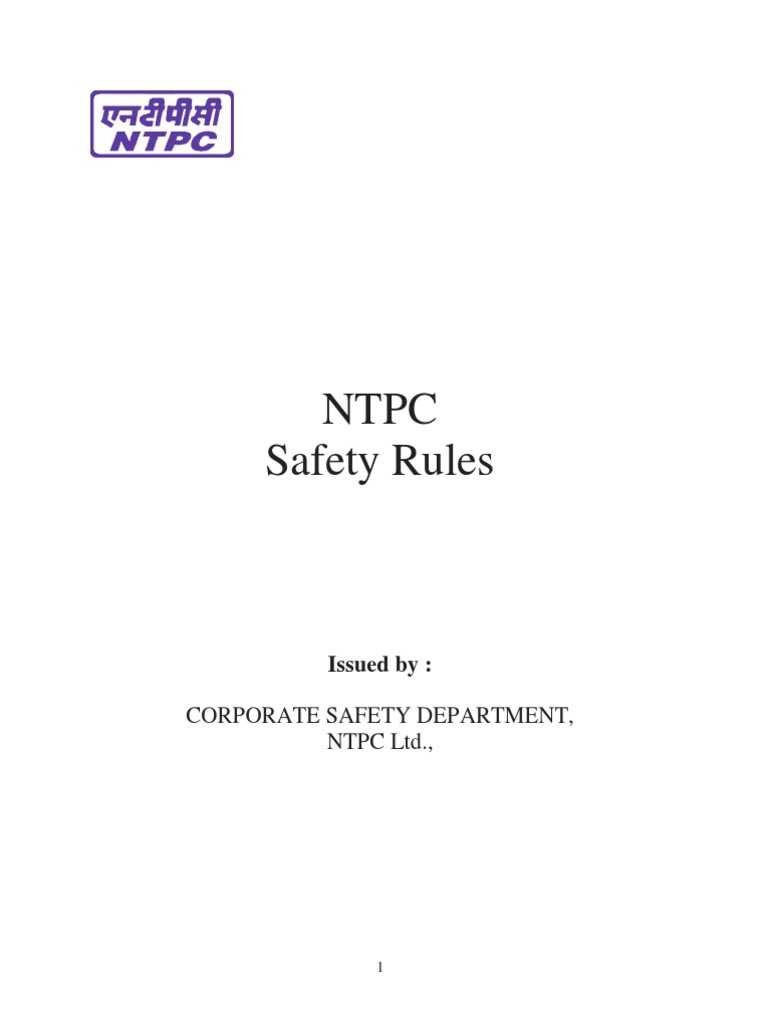 NTPC Safety Rules | PDF | Personal Protective Equipment | Ventilation ...