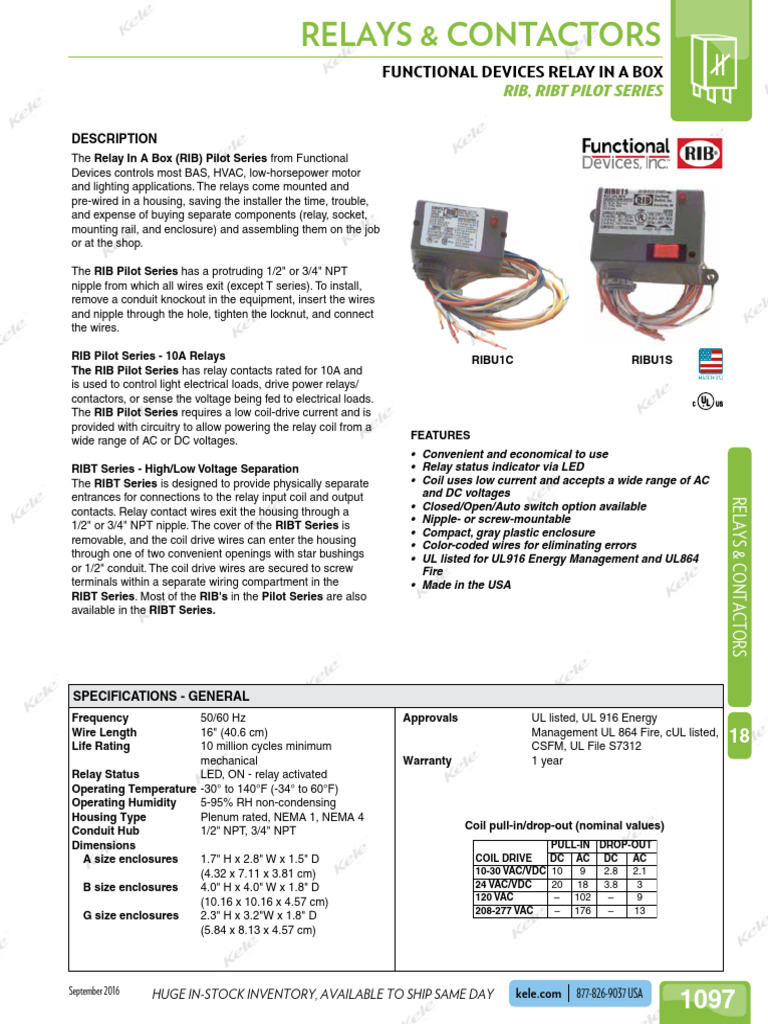 RIB Pilot Series Relay Overview | PDF | Relay | Alternating Current