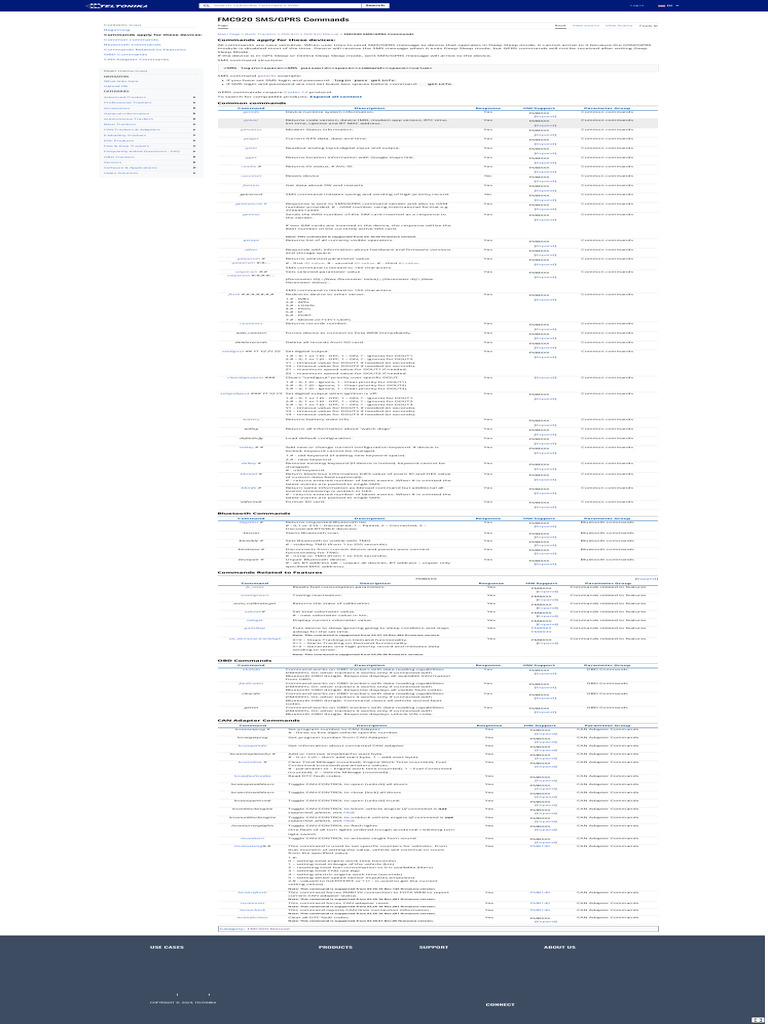 FMC920 SMS:GPRS Commands - Teltonika Telematics Wiki | PDF | General ...