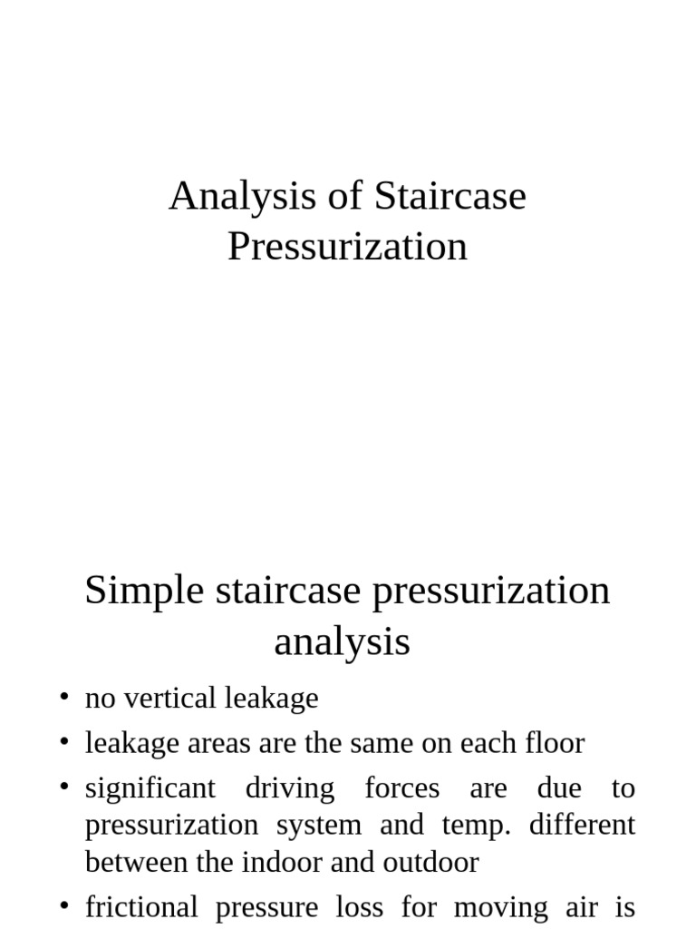 Analysis of Staircase Pressurization | PDF | Applied And ...