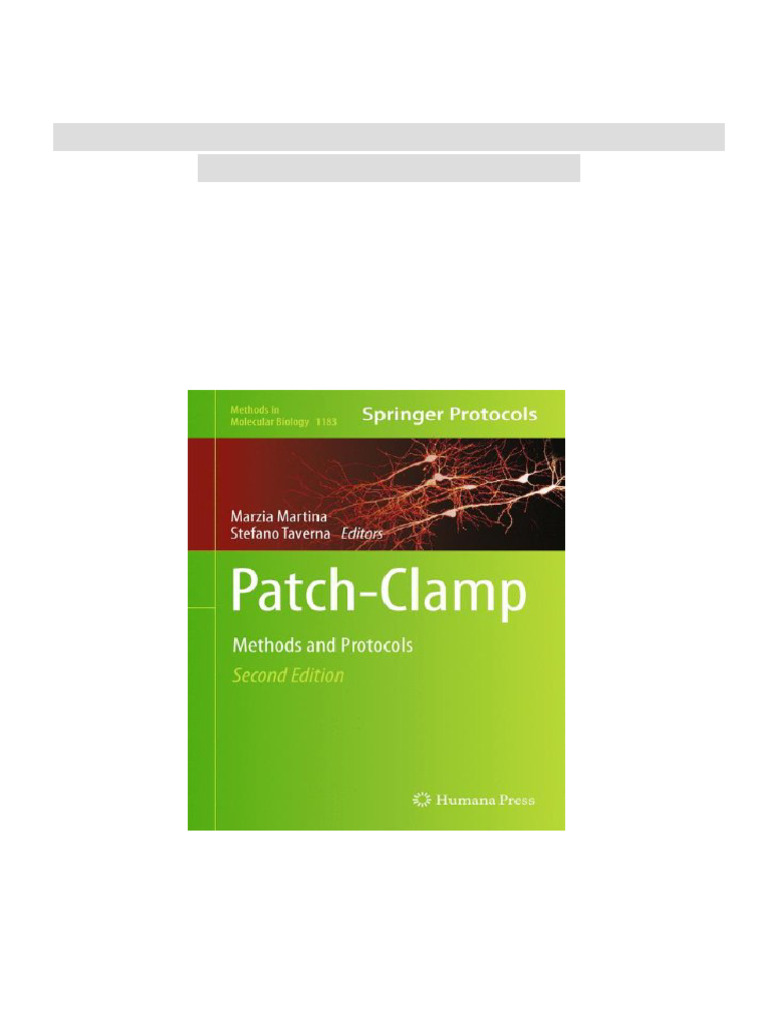 Patch Clamp Methods and Protocols 1st Edition Marzia Martina Download | PDF | Electrophysiology ...