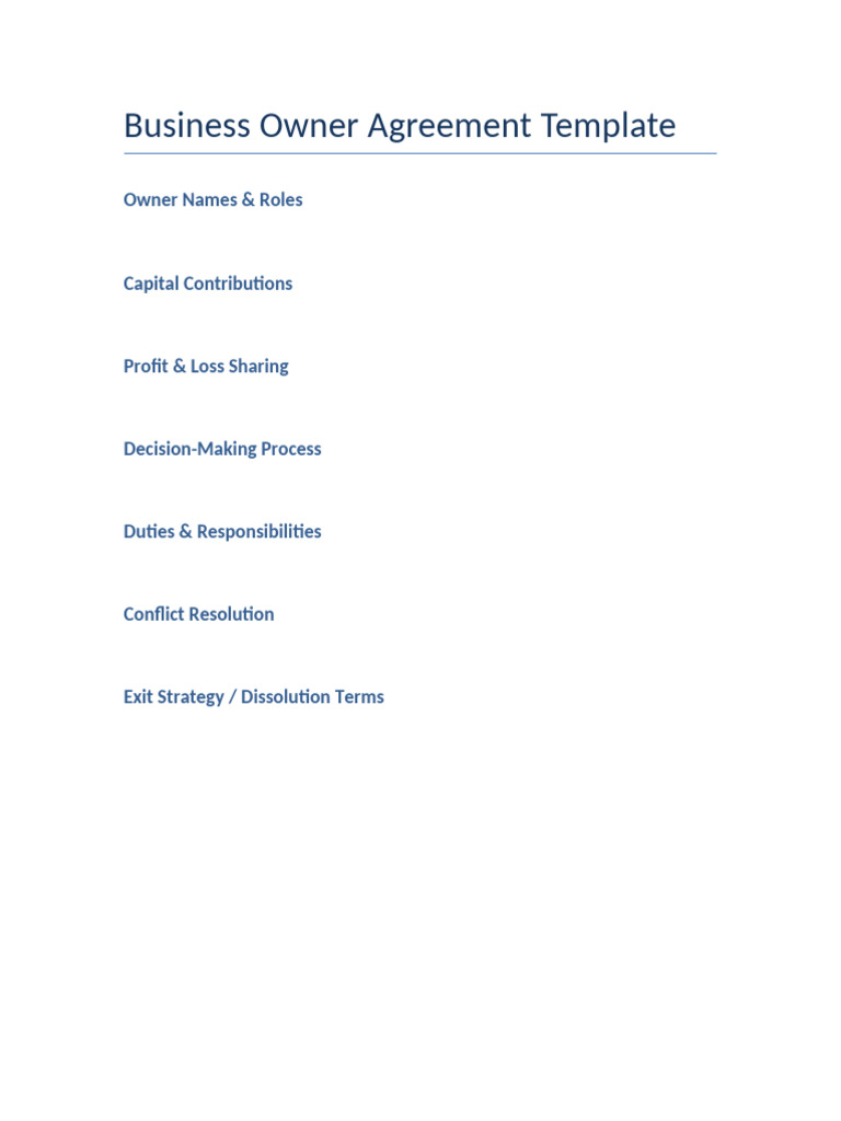 Owner Agreement | PDF