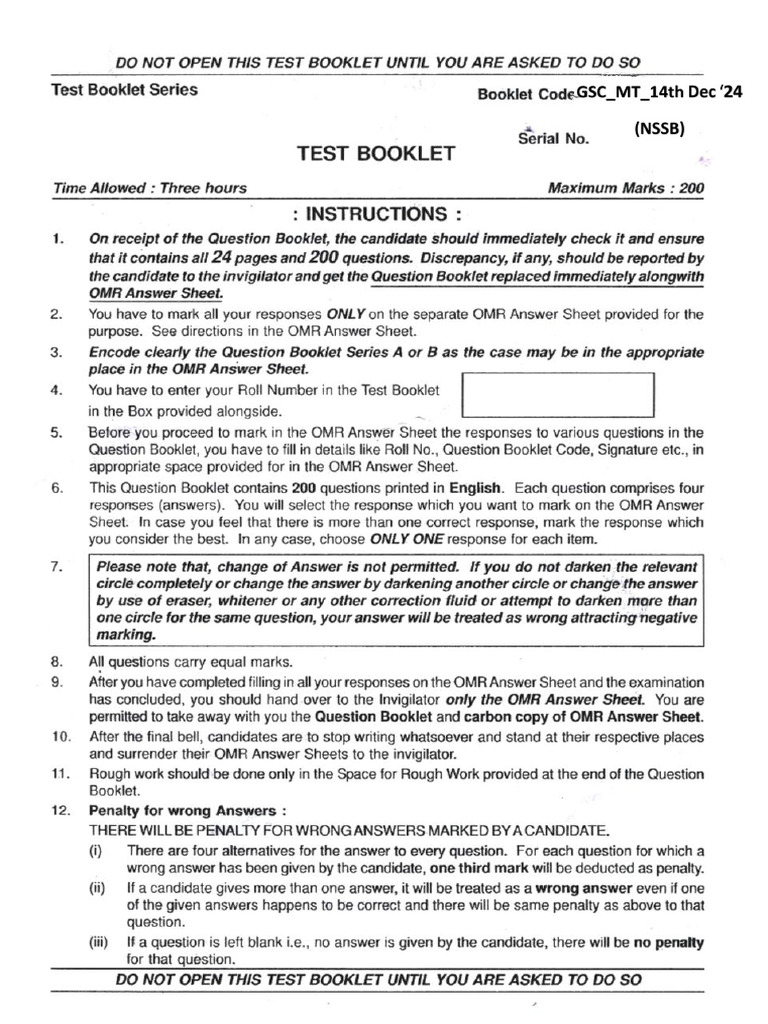 NSSB 2025 Exam Question Paper Insights | PDF | Computer Network ...
