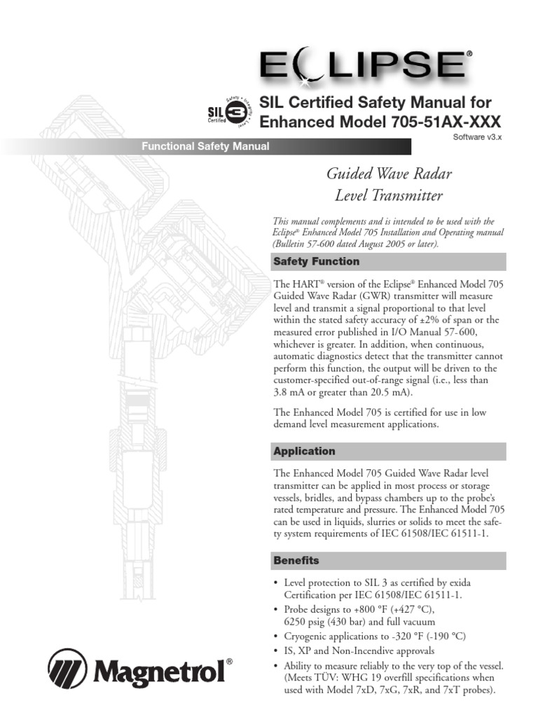 Magnetrol Eclipse 705 Instrukcja SIL 705-51AX-XXX v3x en | PDF | Radar ...