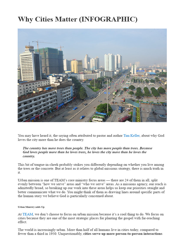 Why Cities Matter (Infographic) | PDF | Haiti | Jesus