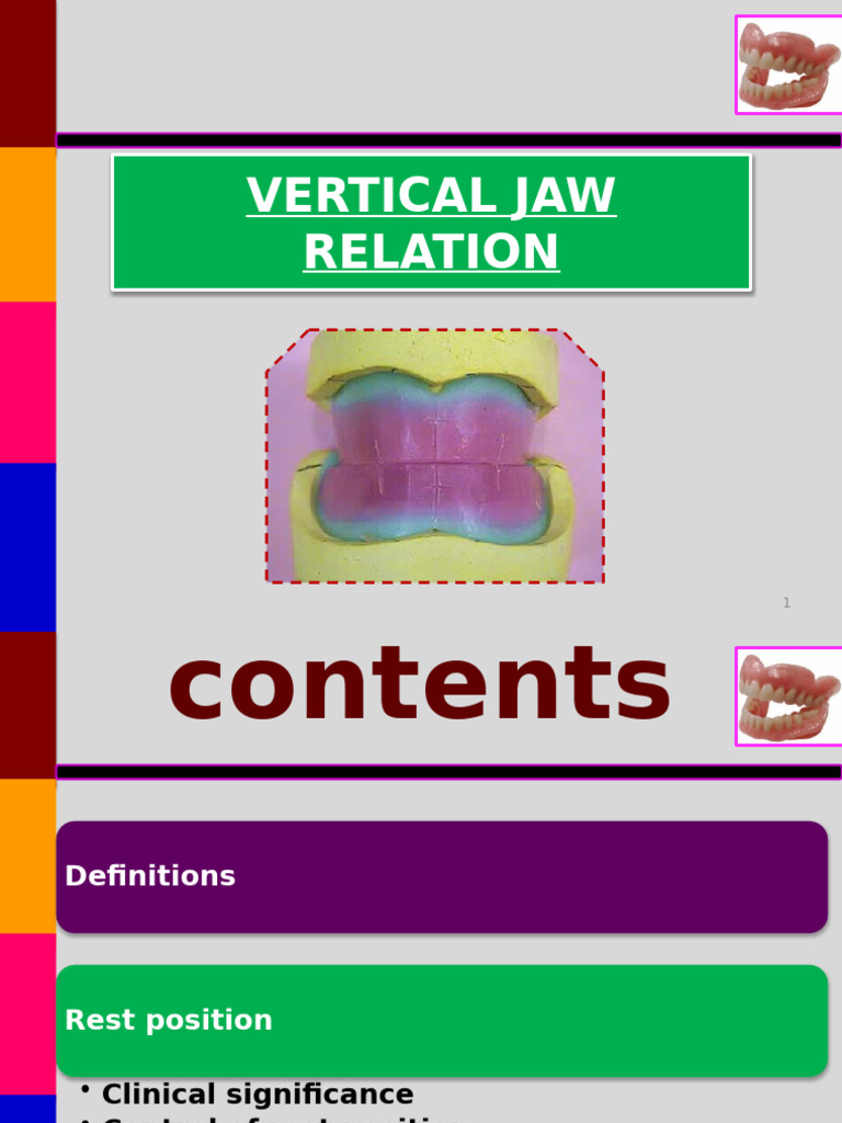 Recording Vertical Jaw Relation | PDF | Dentures | Dentistry Branches
