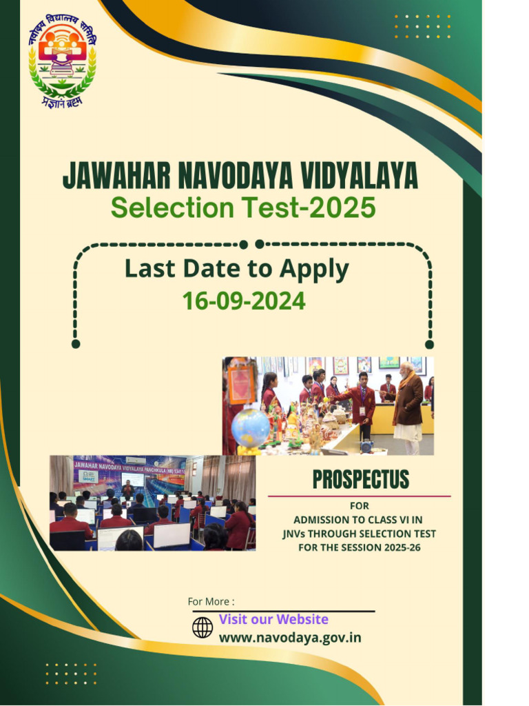 Navoday Vidyalaya Samiti Rules 6th Class | PDF