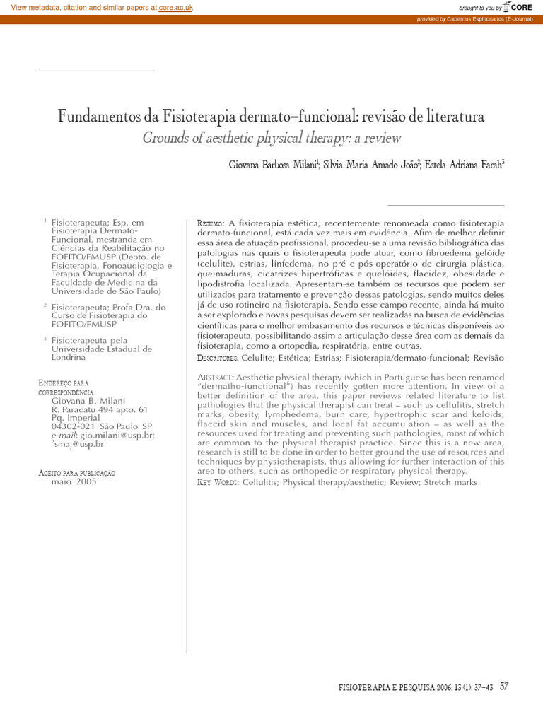 Fundamentos Da Fisioterapia Dermato Funcional | PDF | Obesidade | Fisioterapia