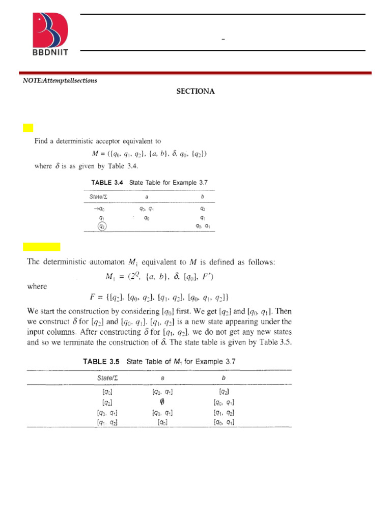 Model Paper Tafl (Bcs 402) | PDF | Automata Theory | Syntax (Logic)
