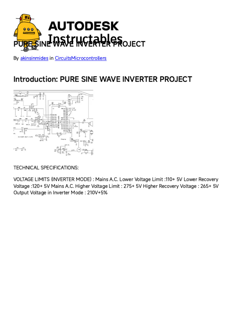 Pure Sine Wave Inverter Project Guide | PDF