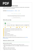 Google Sheets Cheat Sheet Guide | PDF