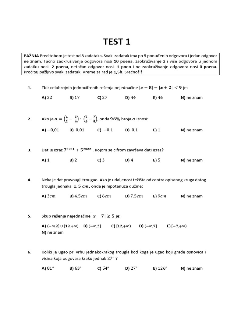 Test 1 | PDF