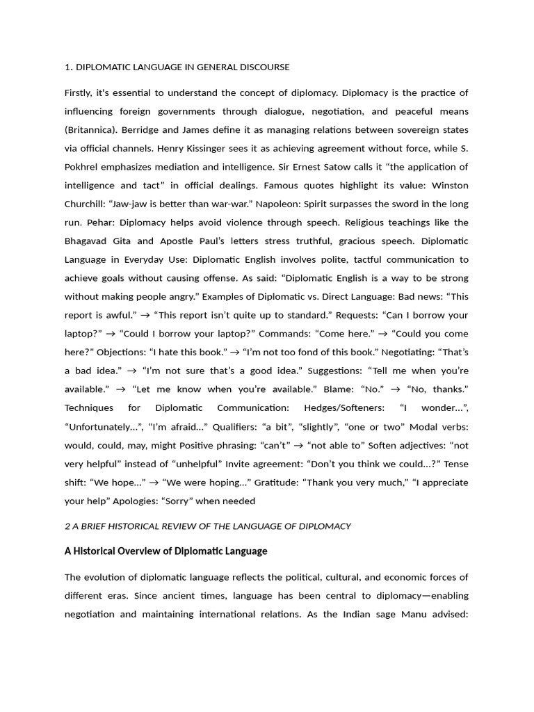 Understanding Diplomatic Language | PDF | Public Speaking | Rhetoric