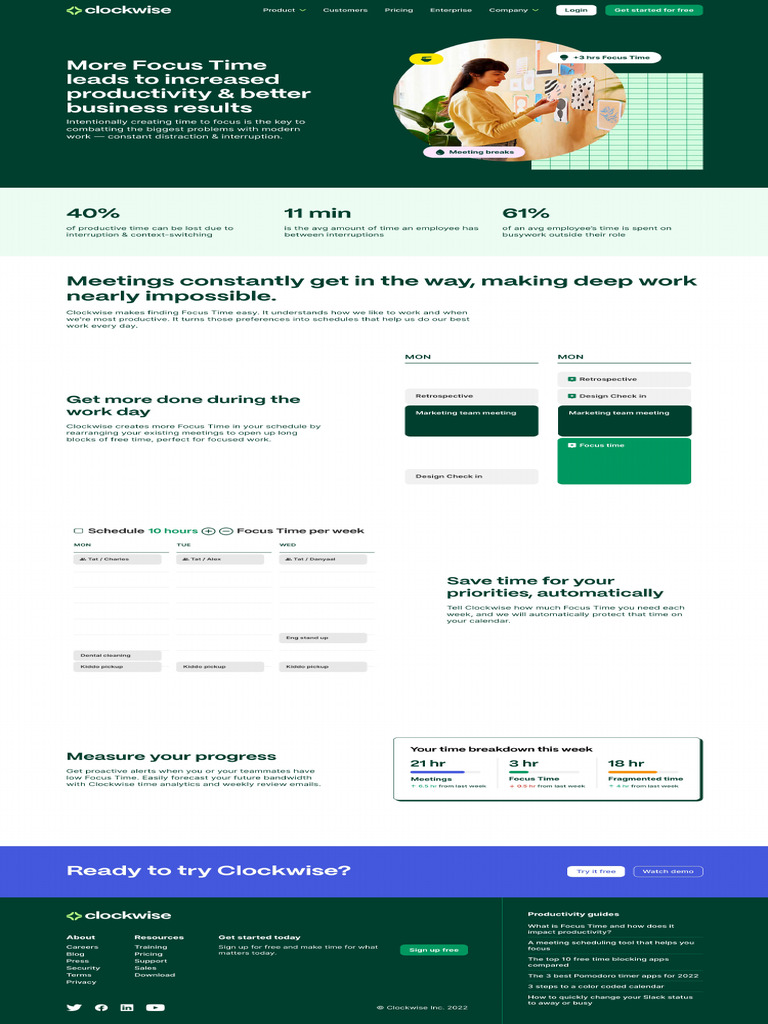 Clockwise - Features - Focus Time | PDF