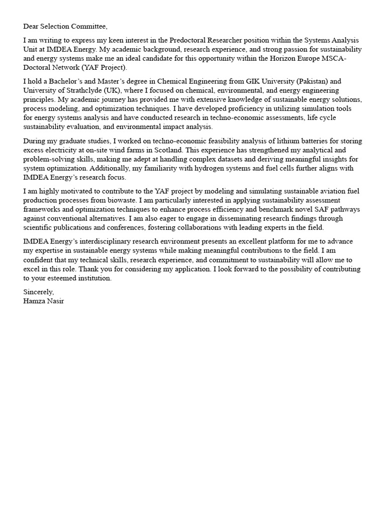 Cover Letter | PDF