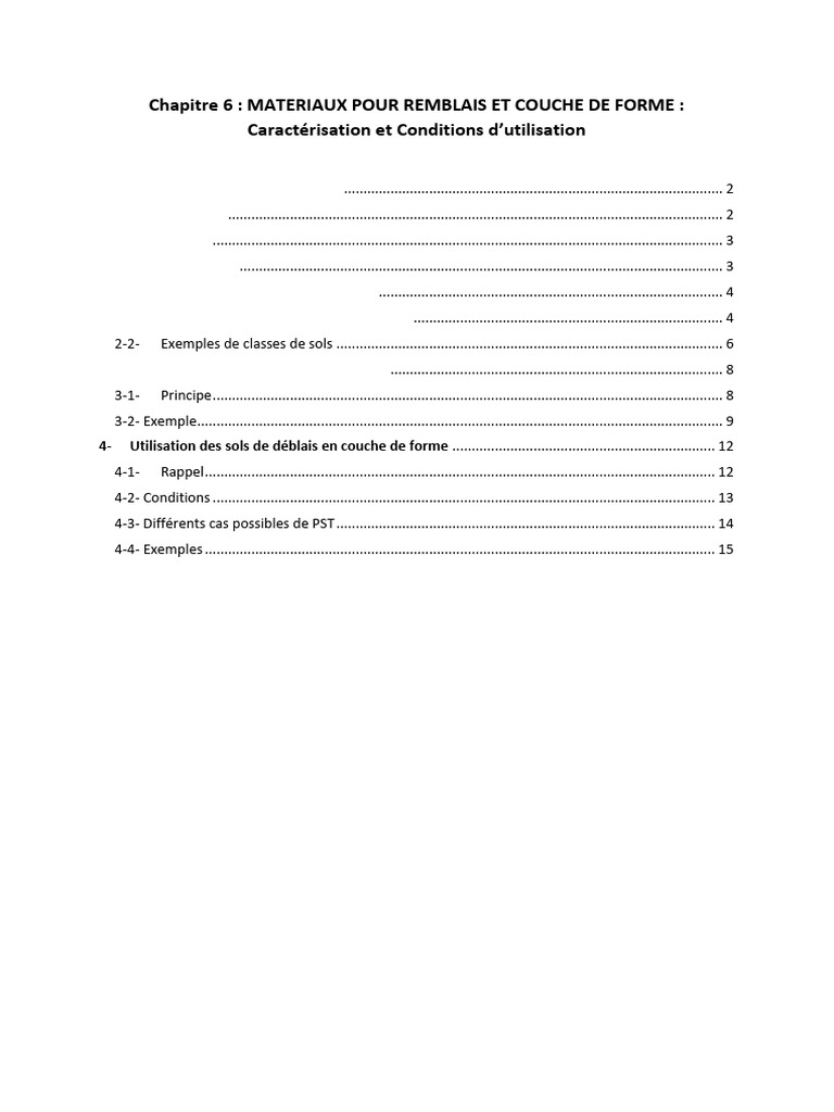 Classification des matériaux de remblais | PDF | Ingénierie civile
