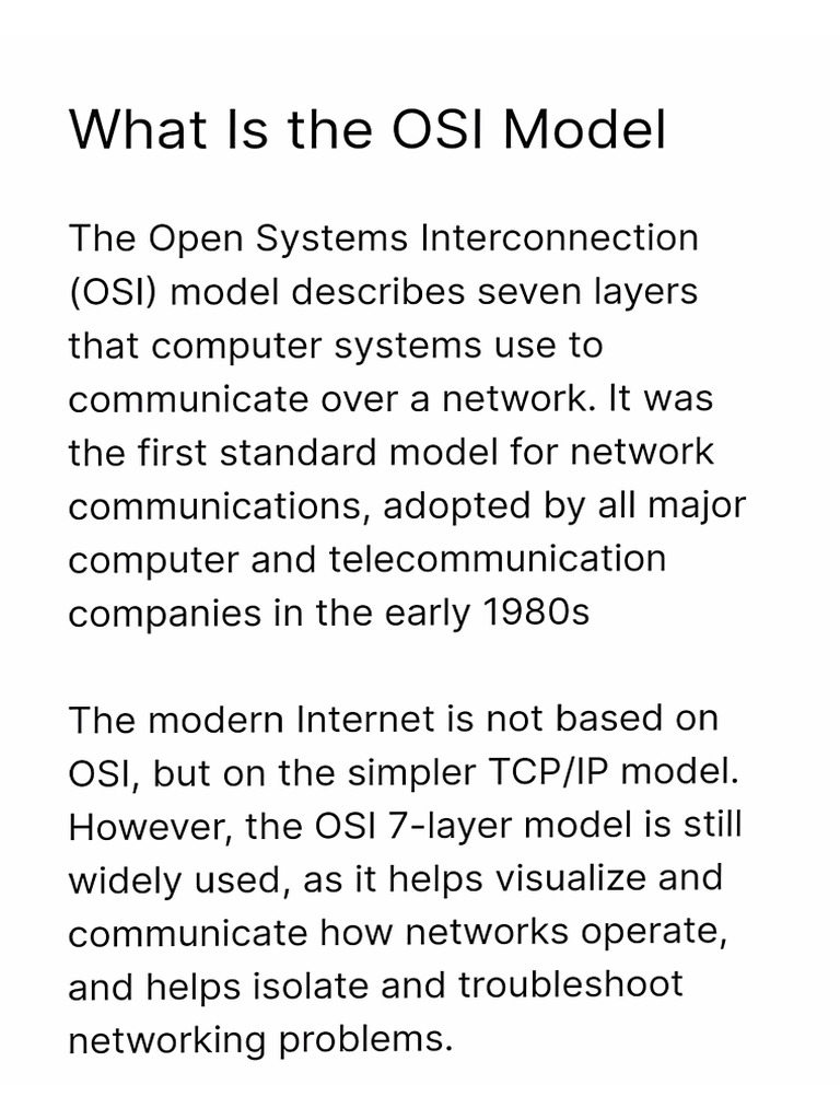 Osi Model Layer | PDF