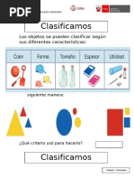 Ficha de Trabajo: Clasificación de Objetos Por Su Tamaño, Color y Forma ...