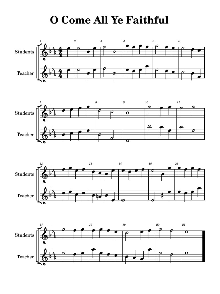 O Come All Ye Faithful EASY | PDF