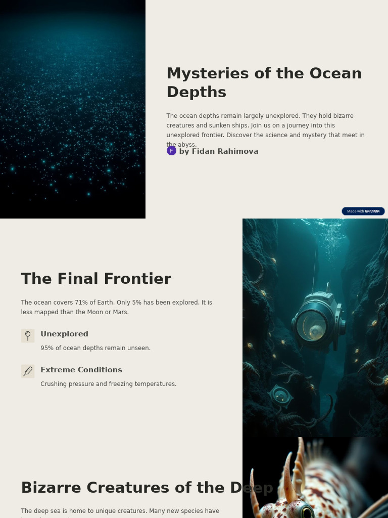 Mysteries of The Ocean Depths | PDF | Seabed | Deep Sea