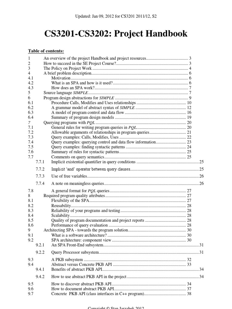 (CS3201) Project Handbook | PDF | Subroutine | Software Development Process