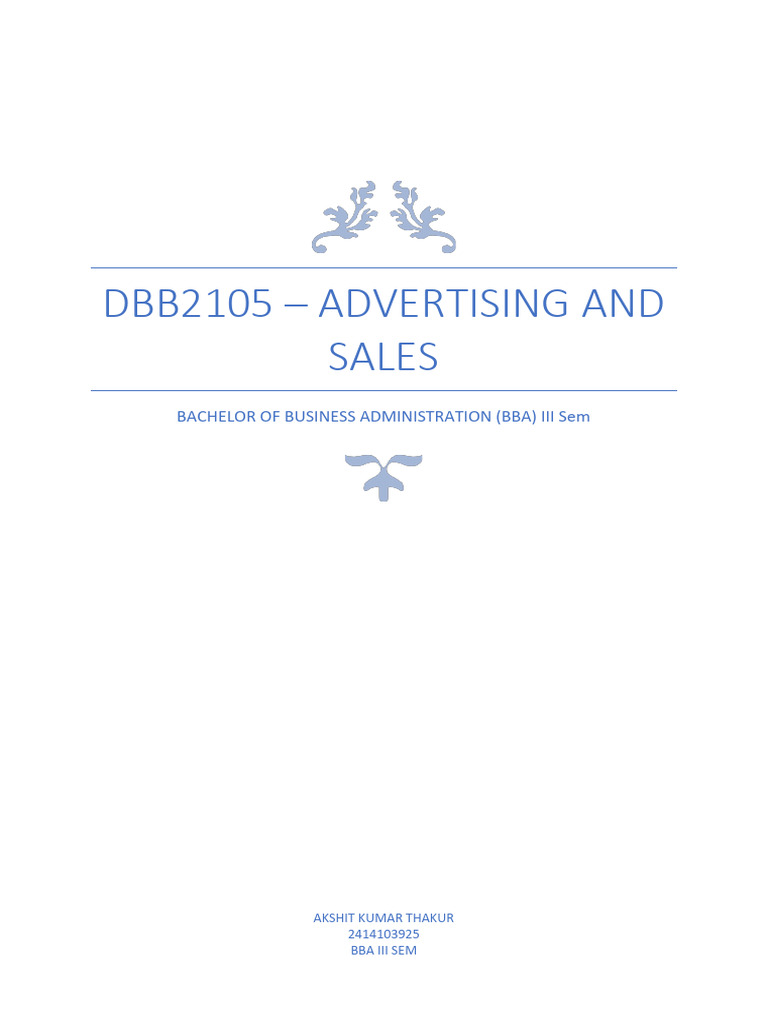 Assignment - DBB2105 - BBA Sem 3 - Akshit Thakur 2414103925 | PDF ...