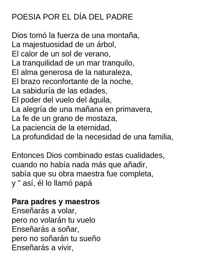 Poema Día Del Padre | PDF