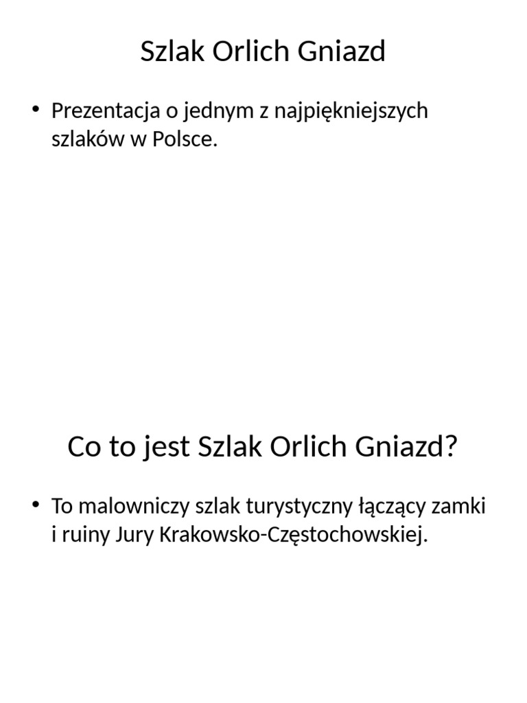 Szlak Orlich Gniazd | PDF
