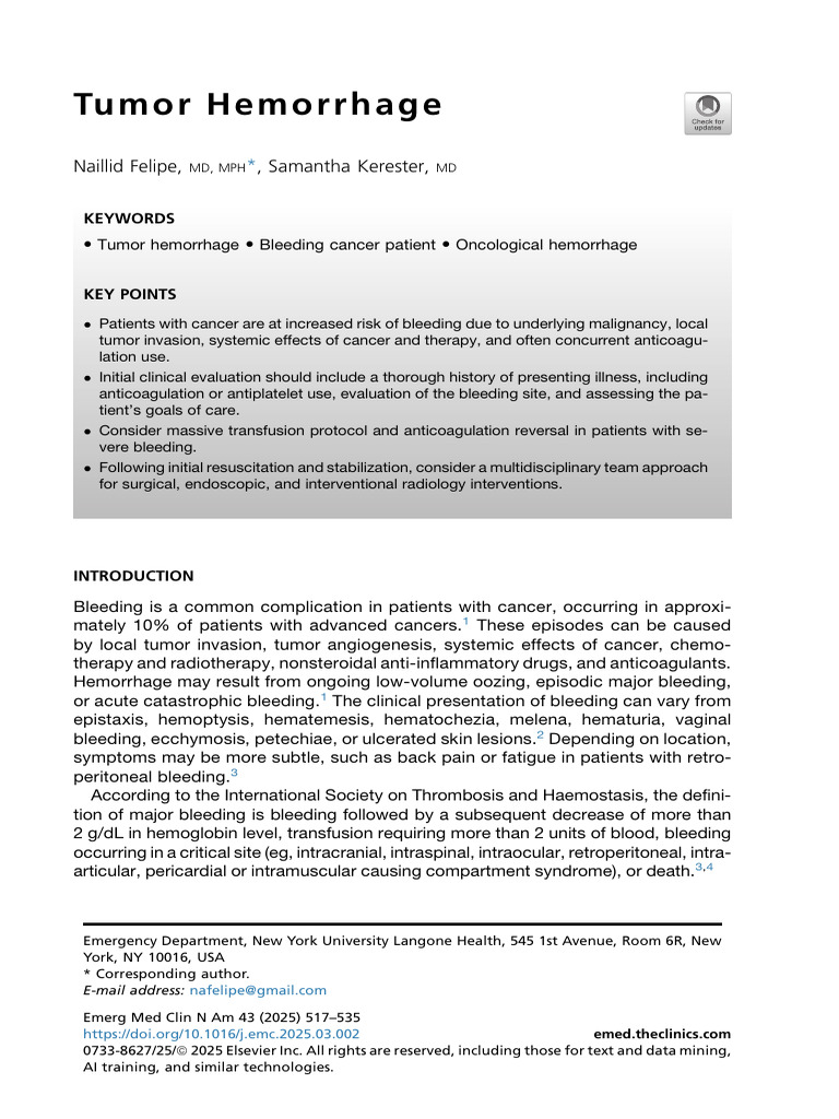 Tumor-Hemorrhage 2025 Emc | PDF | Brain Tumor | Bleeding