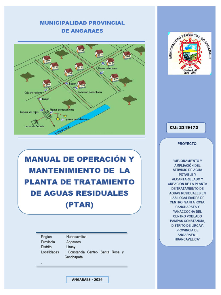 18.4.manual de O&m de Ptar | PDF | Aguas residuales | Agua