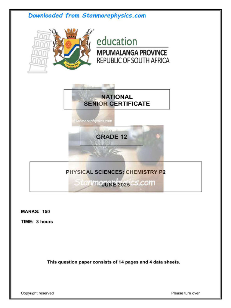 MP Physical Sciences Grade 12 June 2025 P2 and Memo | PDF