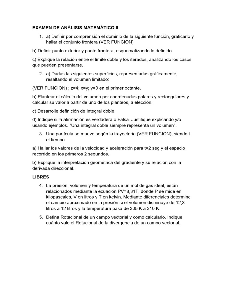 Am2 Finales | PDF | Función (Matemáticas) | Integral