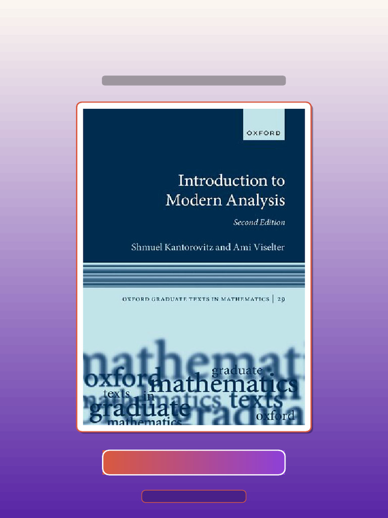 Introduction To Modern Analysis 2nd Edition Kantorovitz Instructor Test