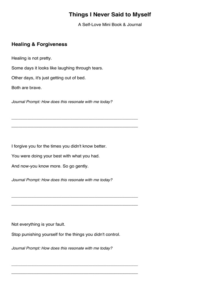 Self-Love Mini Book and Journal PDF | PDF