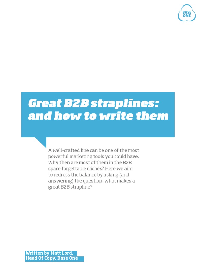 Great B2B Advertising Straplines and How To Write Them | PDF | Ibm | Brand