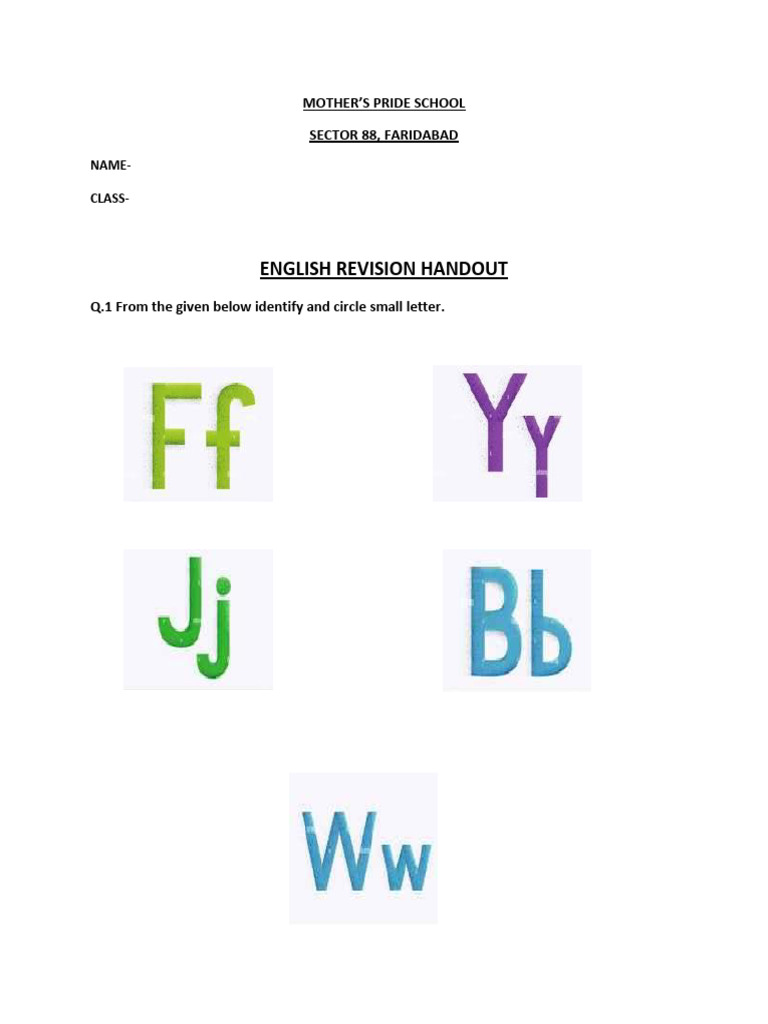 English Revision Handout Term 3 | PDF