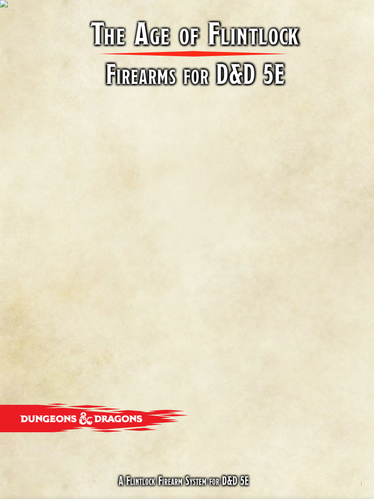 Firearms System for D&D 5E | PDF | Firearms | Rifle