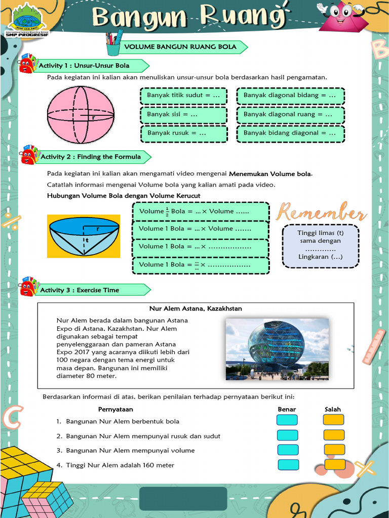 Unsur dan Volume Bola dalam Matematika | PDF