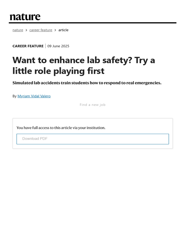 Enhancing Lab Safety Through Simulations | PDF | Safety | Occupational ...