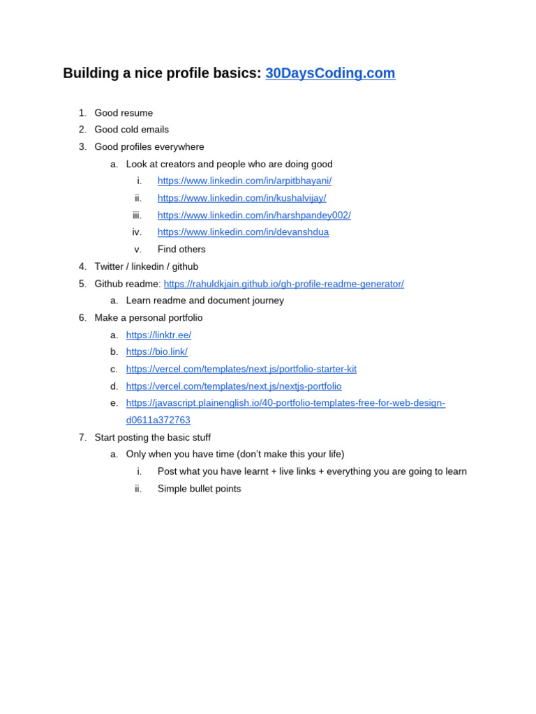 Building A Nice Profile | PDF