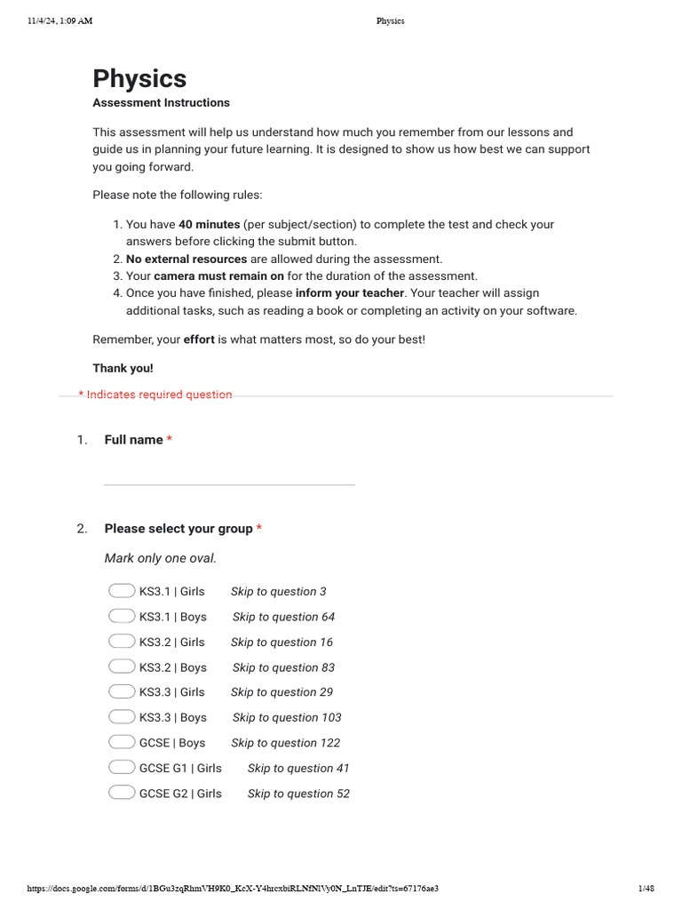 KS3 Physics Assessment Questions | PDF | Force | Liquids