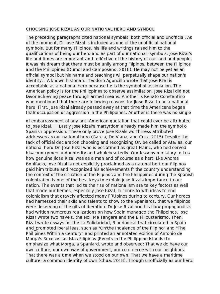 Choosing Jose Rizal As Our National Hero and Symbol | PDF | Philippines