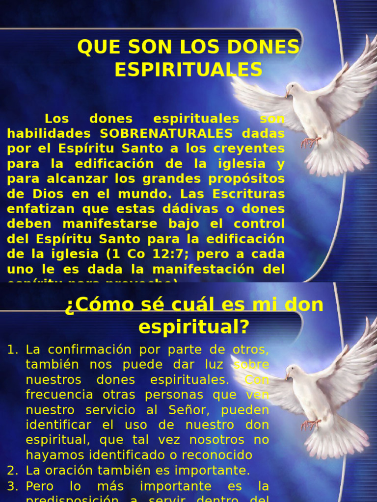 Dones Espirituales Presentacion | PDF | Primera epístola a los ...