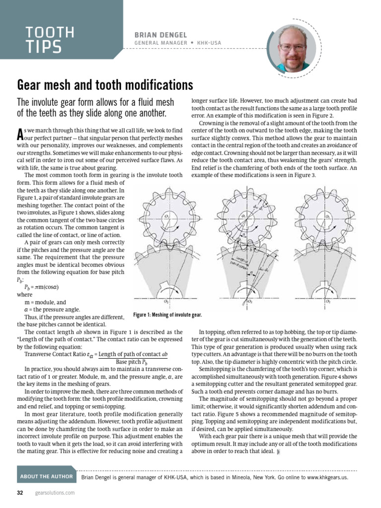 Gear Mesh and Tooth Modifications | PDF | Gear | Mechanical Engineering