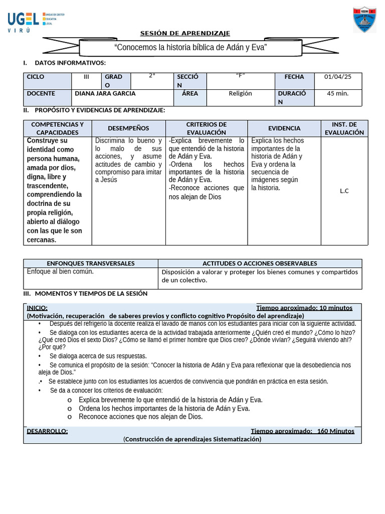 Conocemos La Historia de Adan y Eva-Religion | PDF | Adán y Eva | Víspera