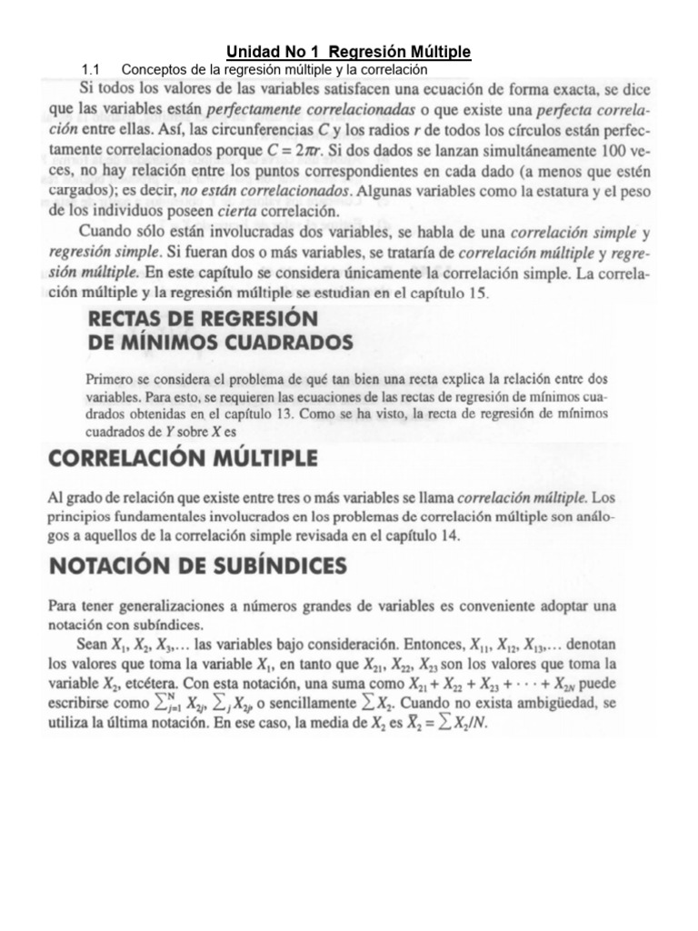 Regresion y Correlacion Multiple | PDF | Regresión lineal | Análisis de regresión