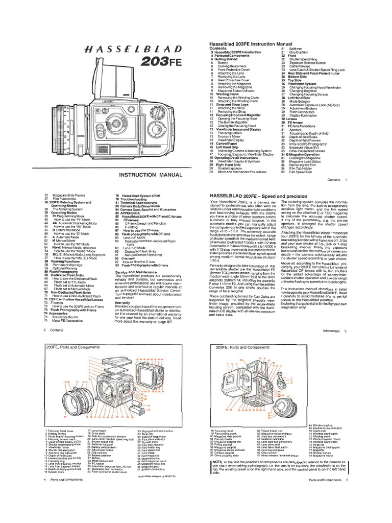 Some Film Camera Manuals | PDF